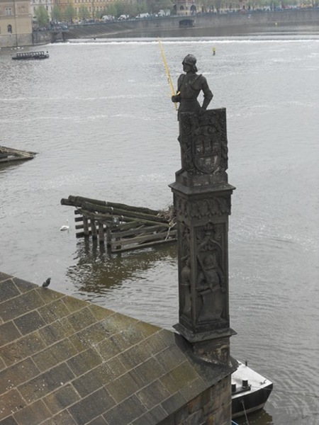 Charles bridge. Monument to St. Vincent of Ferrascus and St. Prokop ...