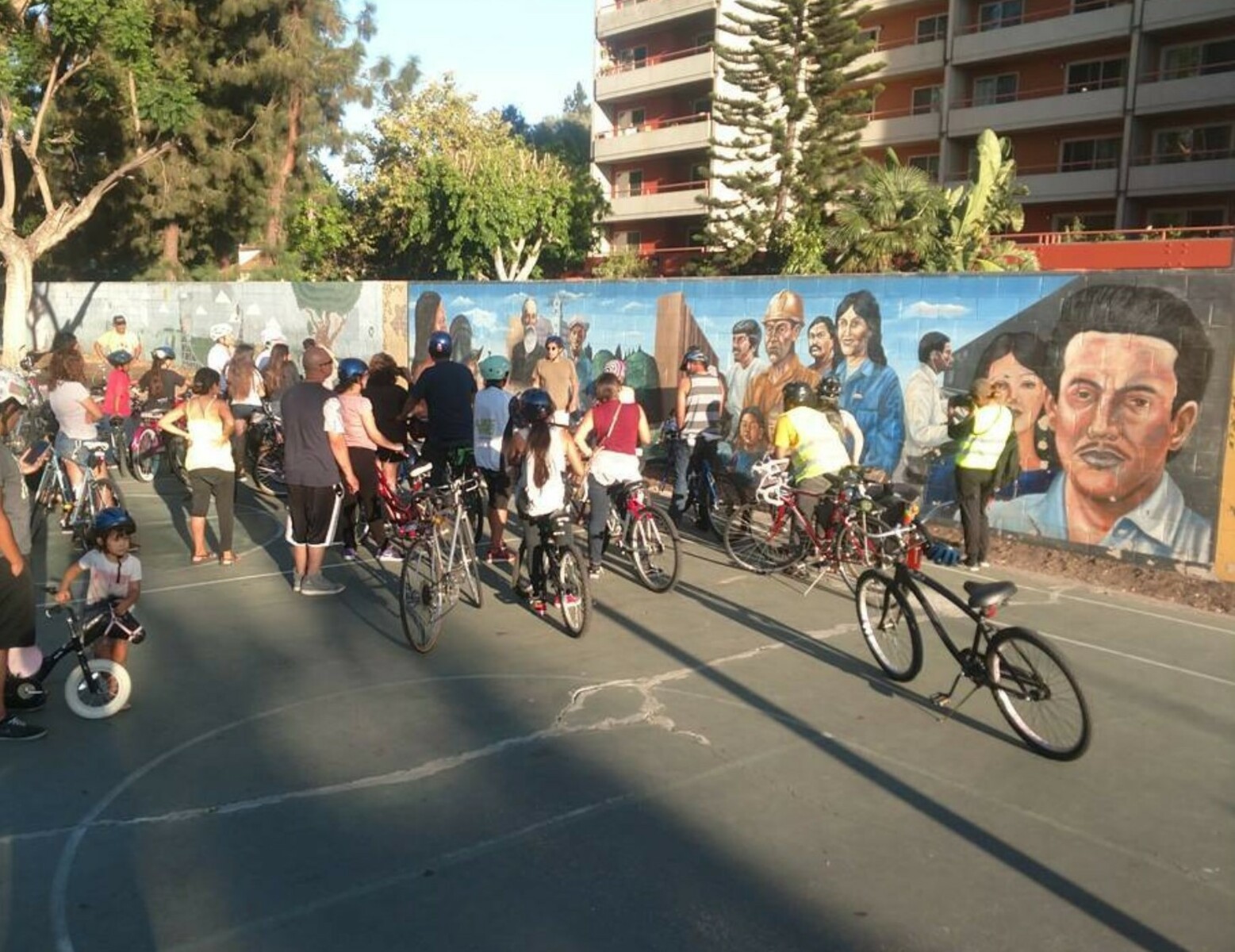 Mural: “Visions of Santa Ana” (1987) by Emigdio Vasquez; located at ...
